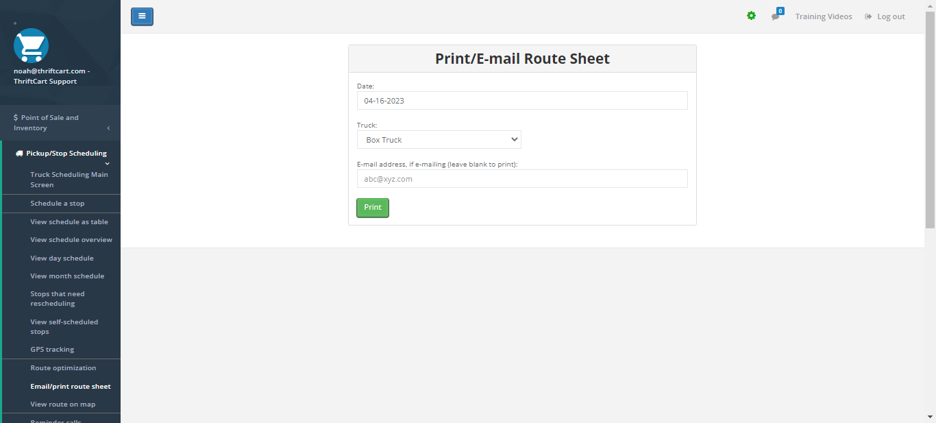 Tutorials: Emailing A Driver Route Sheet