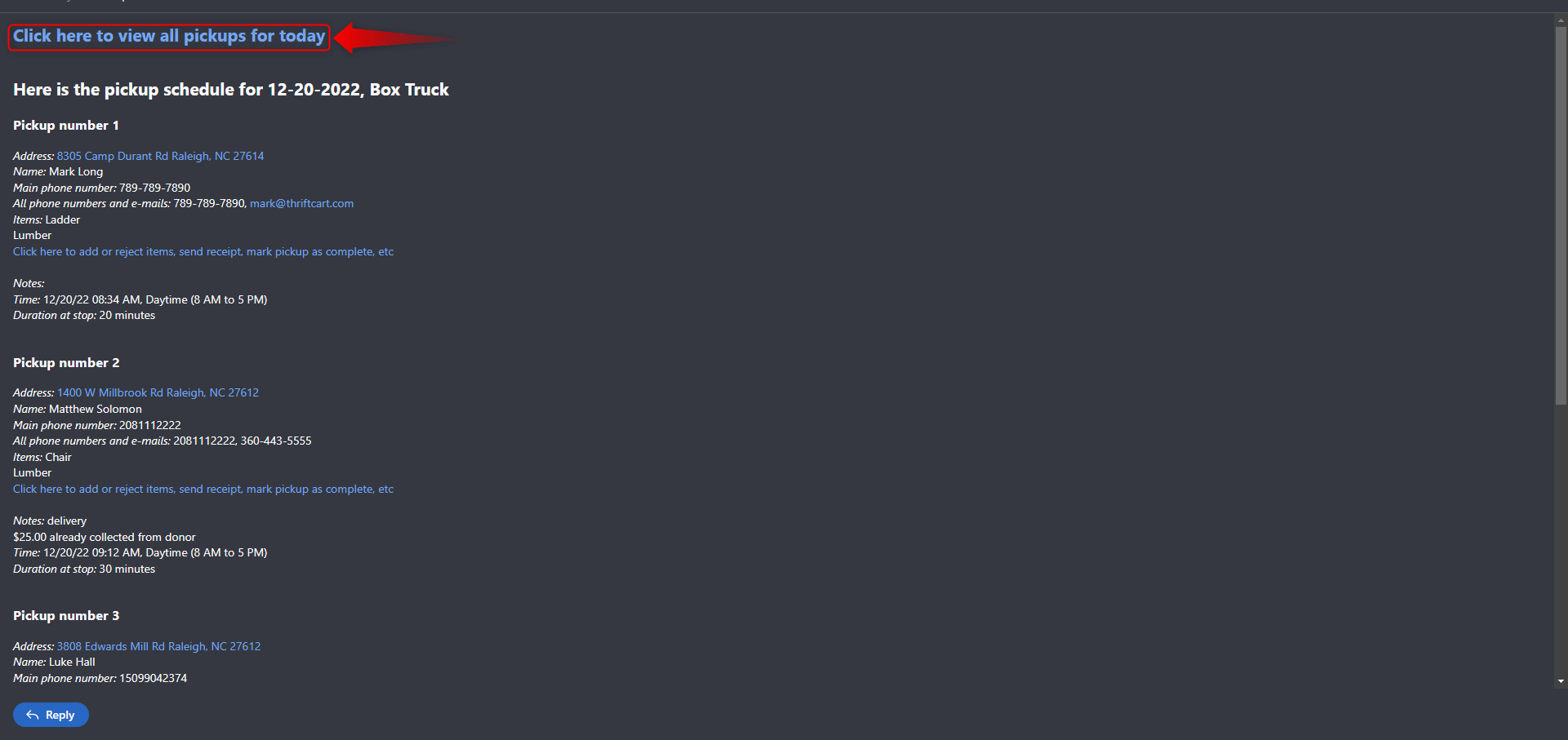 Tutorials: Reviewing A Driver's Emailed Route Sheet