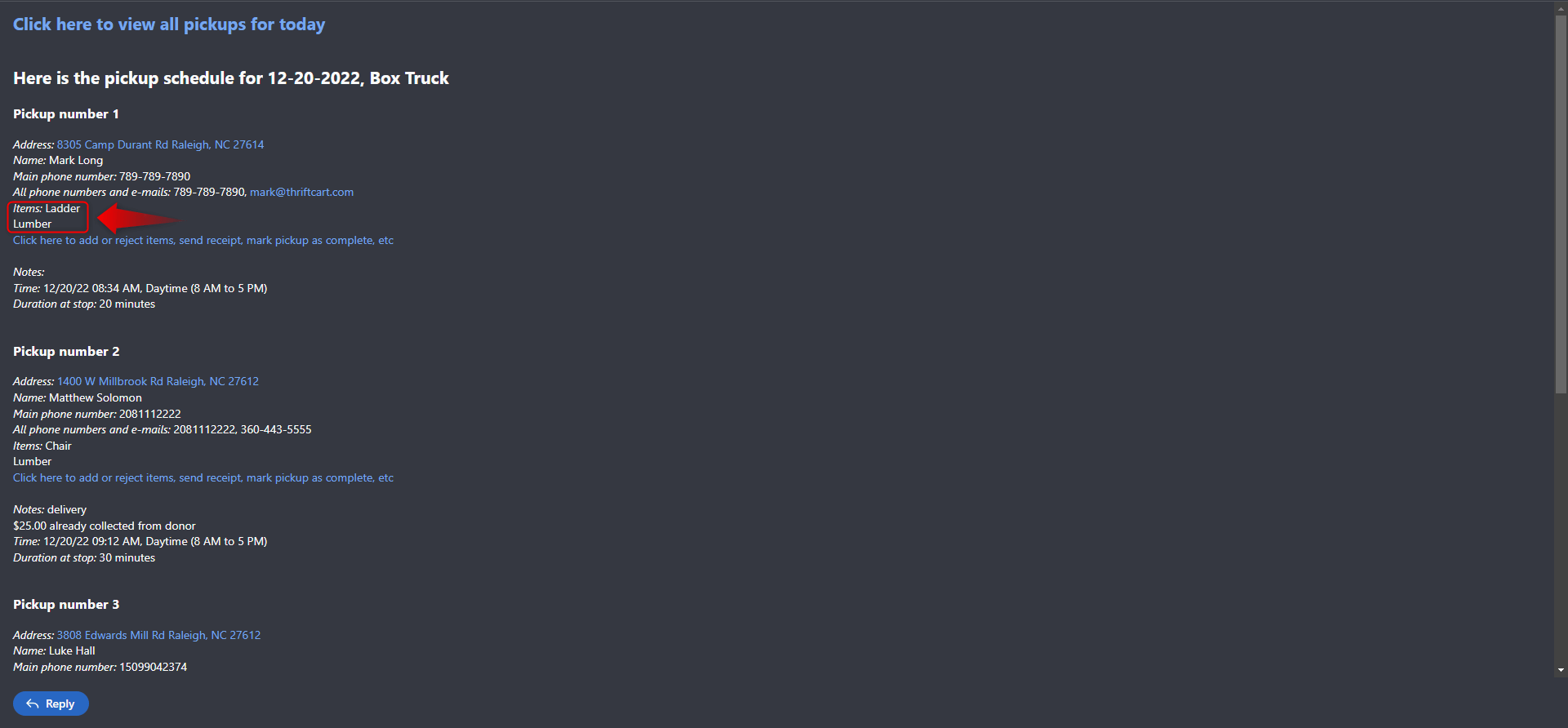 Tutorials: Reviewing A Driver's Emailed Route Sheet
