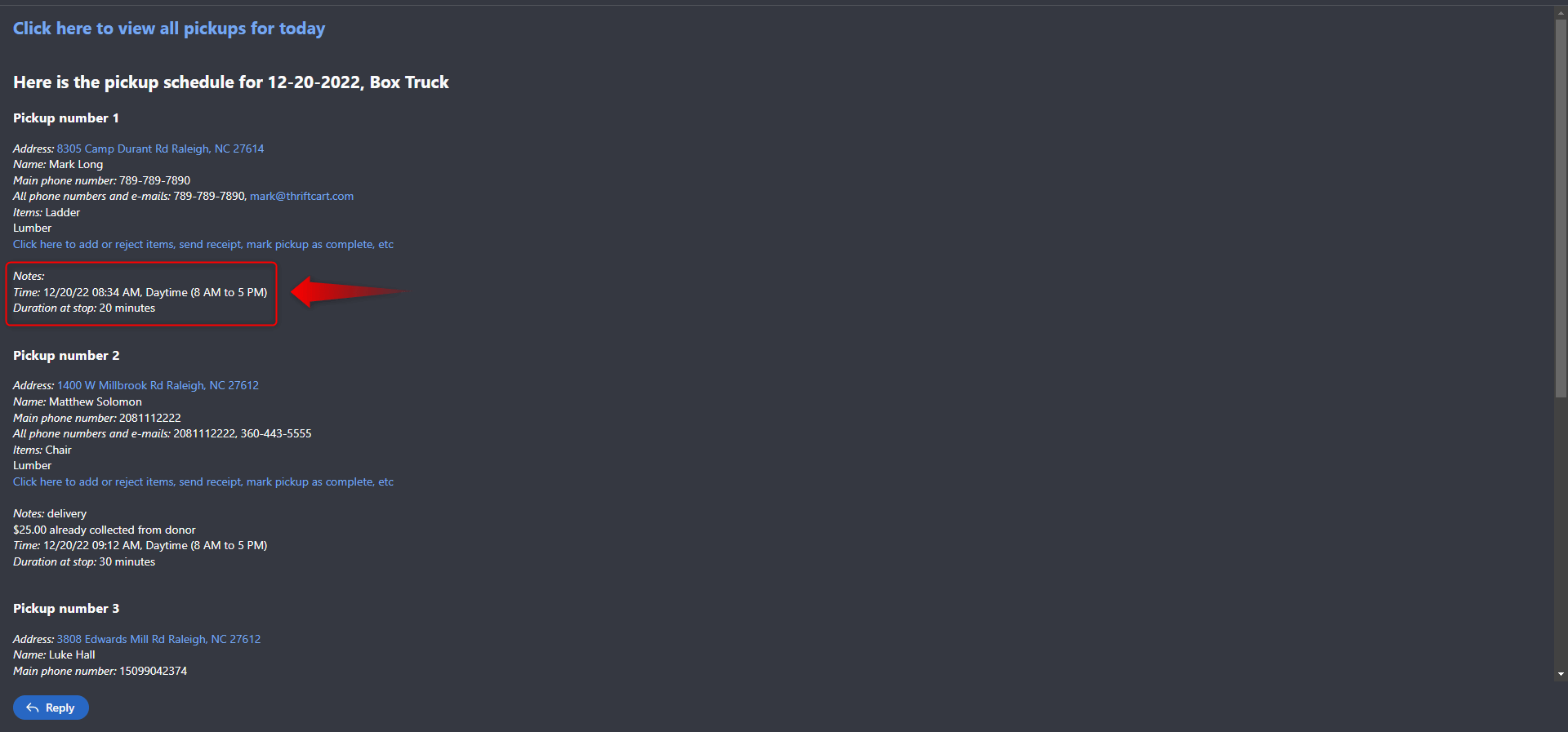 Tutorials: Reviewing A Driver's Emailed Route Sheet