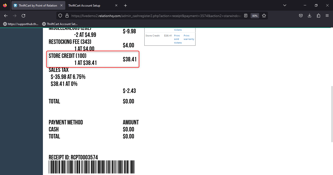 Tutorials: Issuing A Return To Store Credit